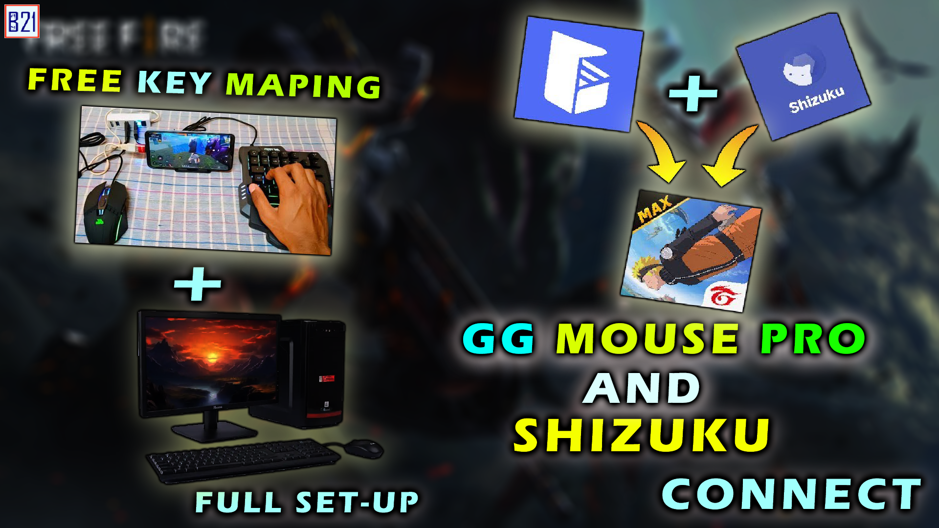 HOW TO CONNECT GG MOUSE PRO WITH SHIZUKU PC LOGO FREE FIRE CONNECT ...